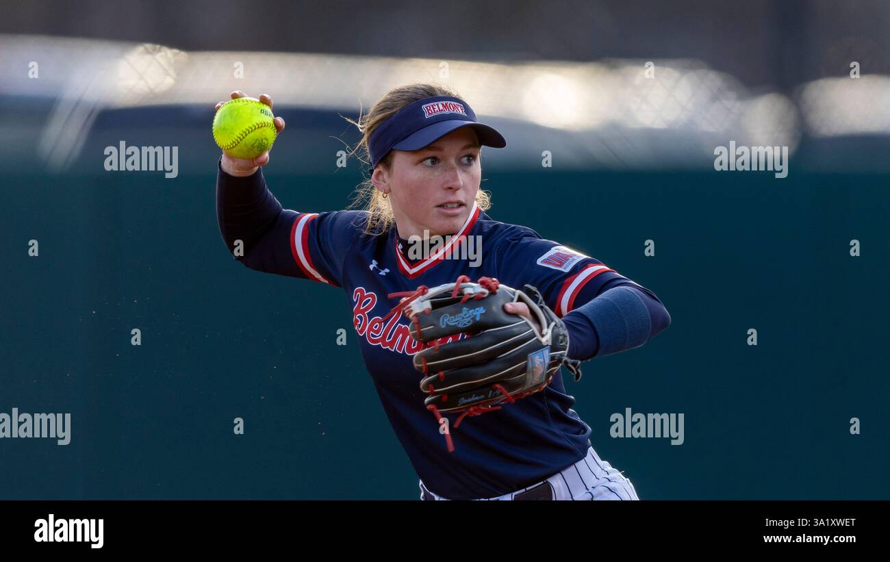 Belmont utility Addison Swink (2) during an NCAA softball game on ...