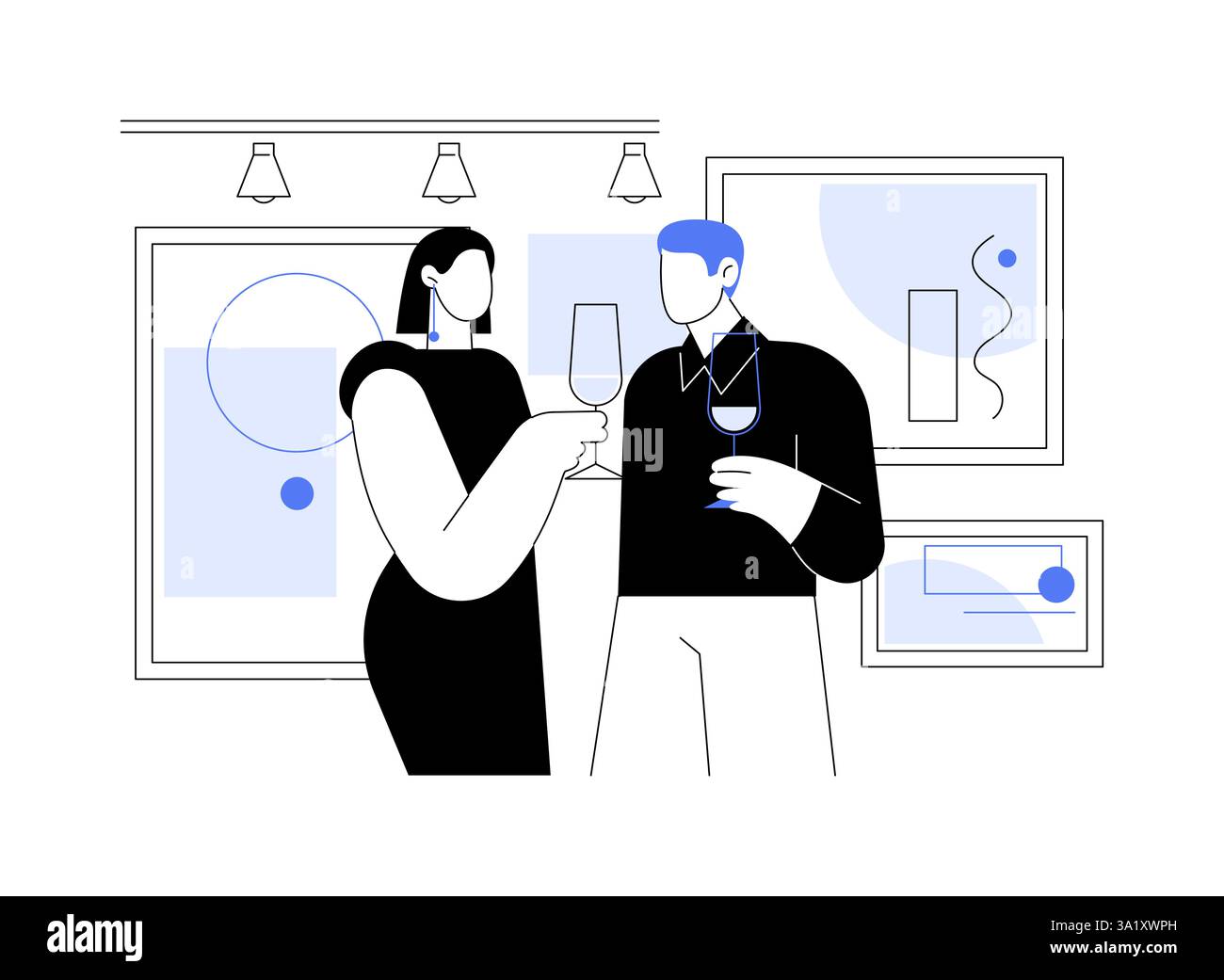Exhibition opening isolated cartoon vector illustrations Stock Vector ...