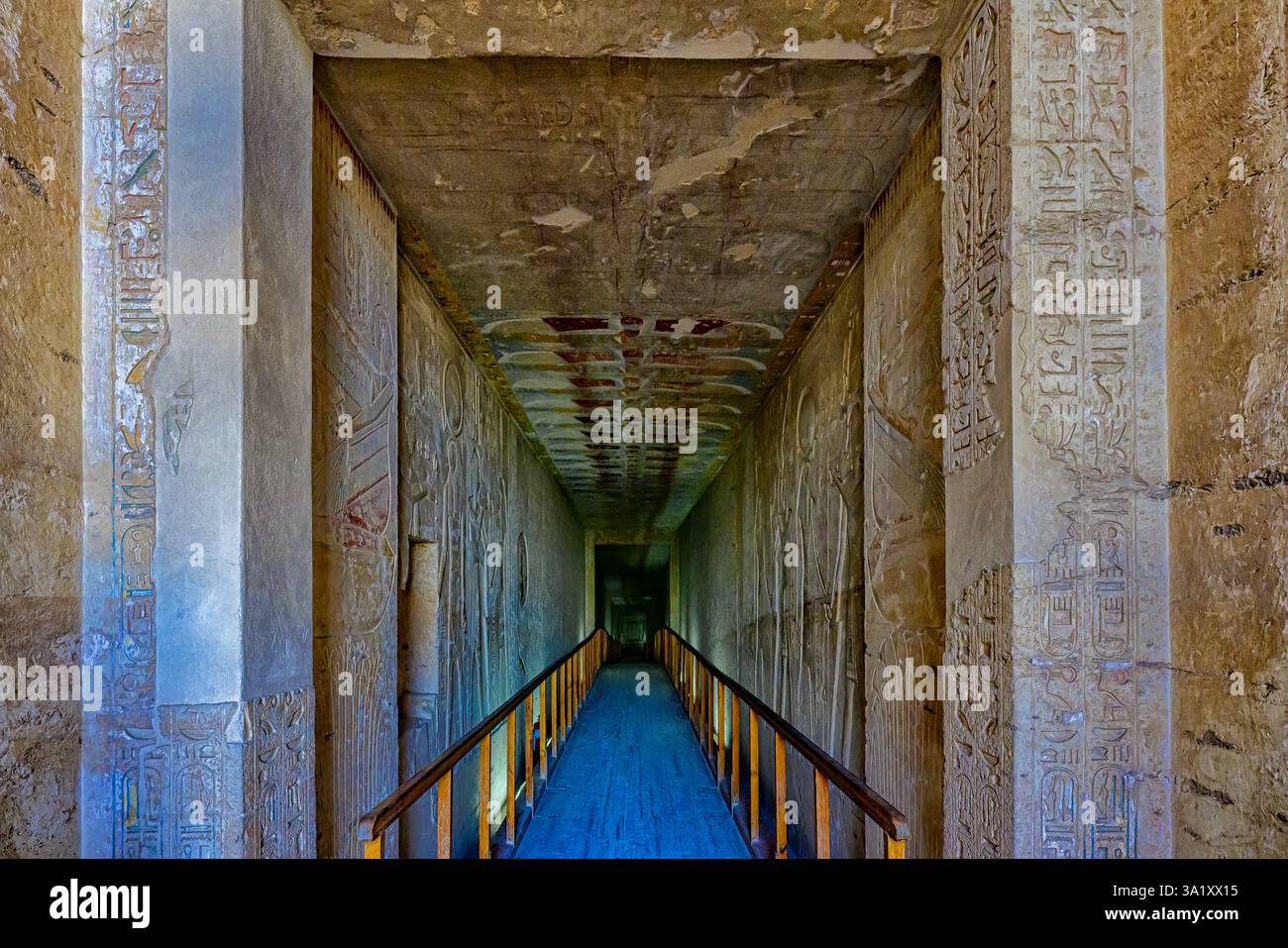 View of Corridor B in KV 15, leading to the pillared chamber F and ...