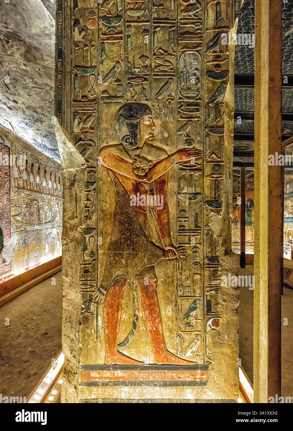 Relief from the face of pillar 1 in the Burial chamber J of KV 17 ...