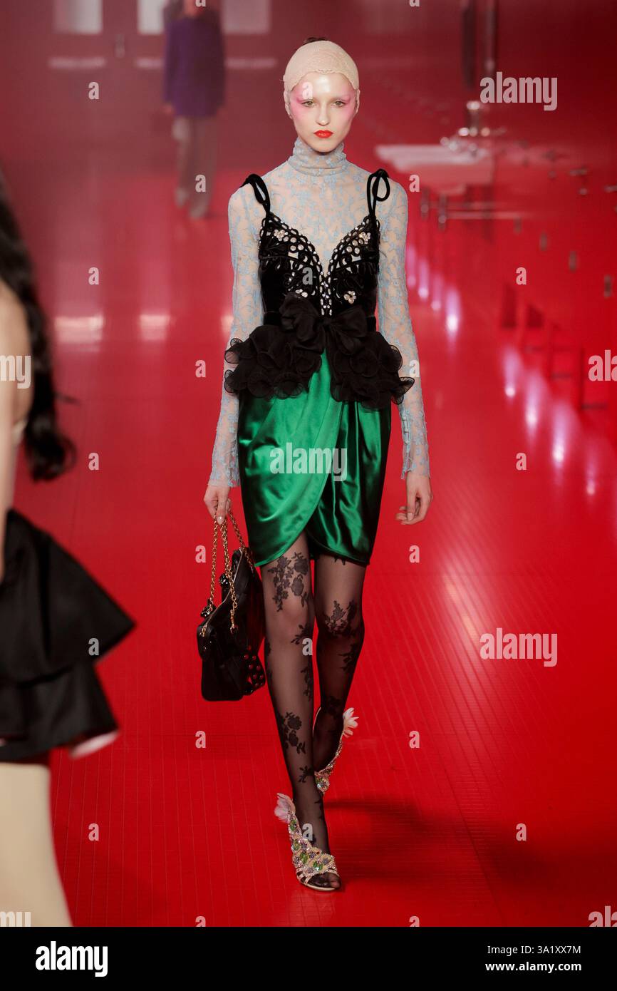 Model Lucy Fletcher walks on the runway during the Valentino Ready to ...