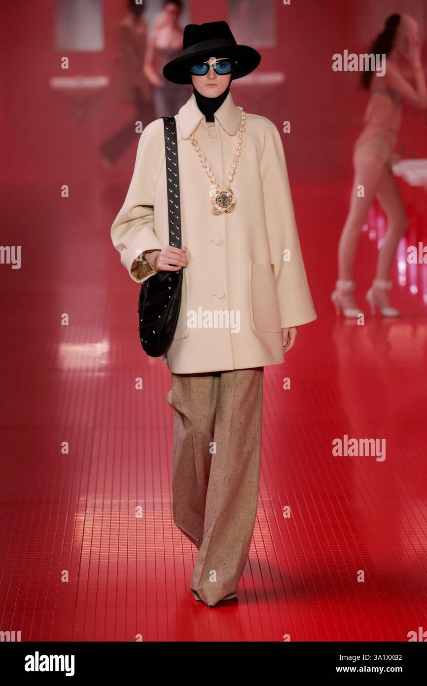 Model Tia Edney walks on the runway during the Valentino Ready to Wear ...