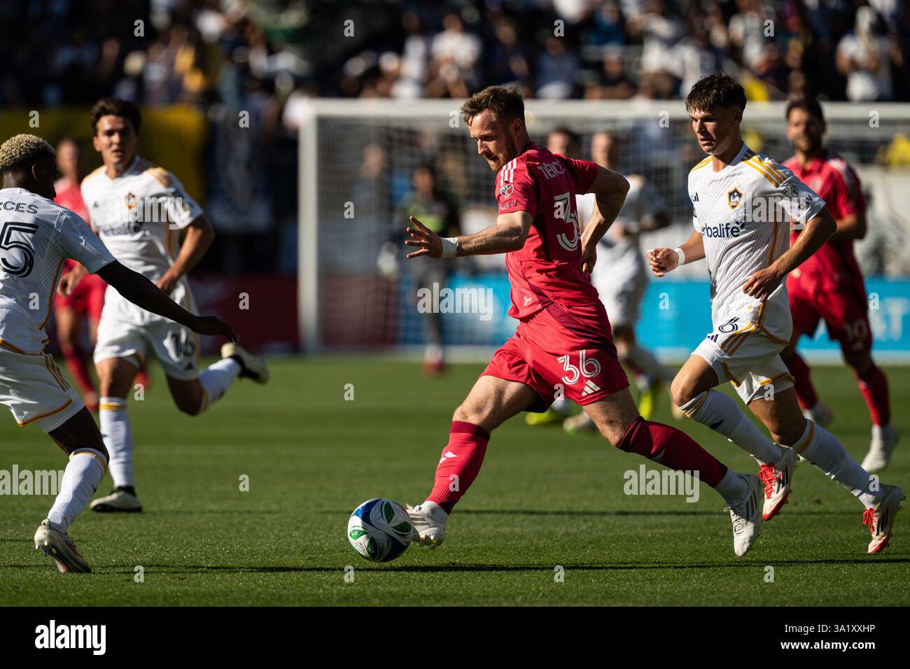 St. Louis City forward Cedric Teuchert (36) gets past Los Angeles ...