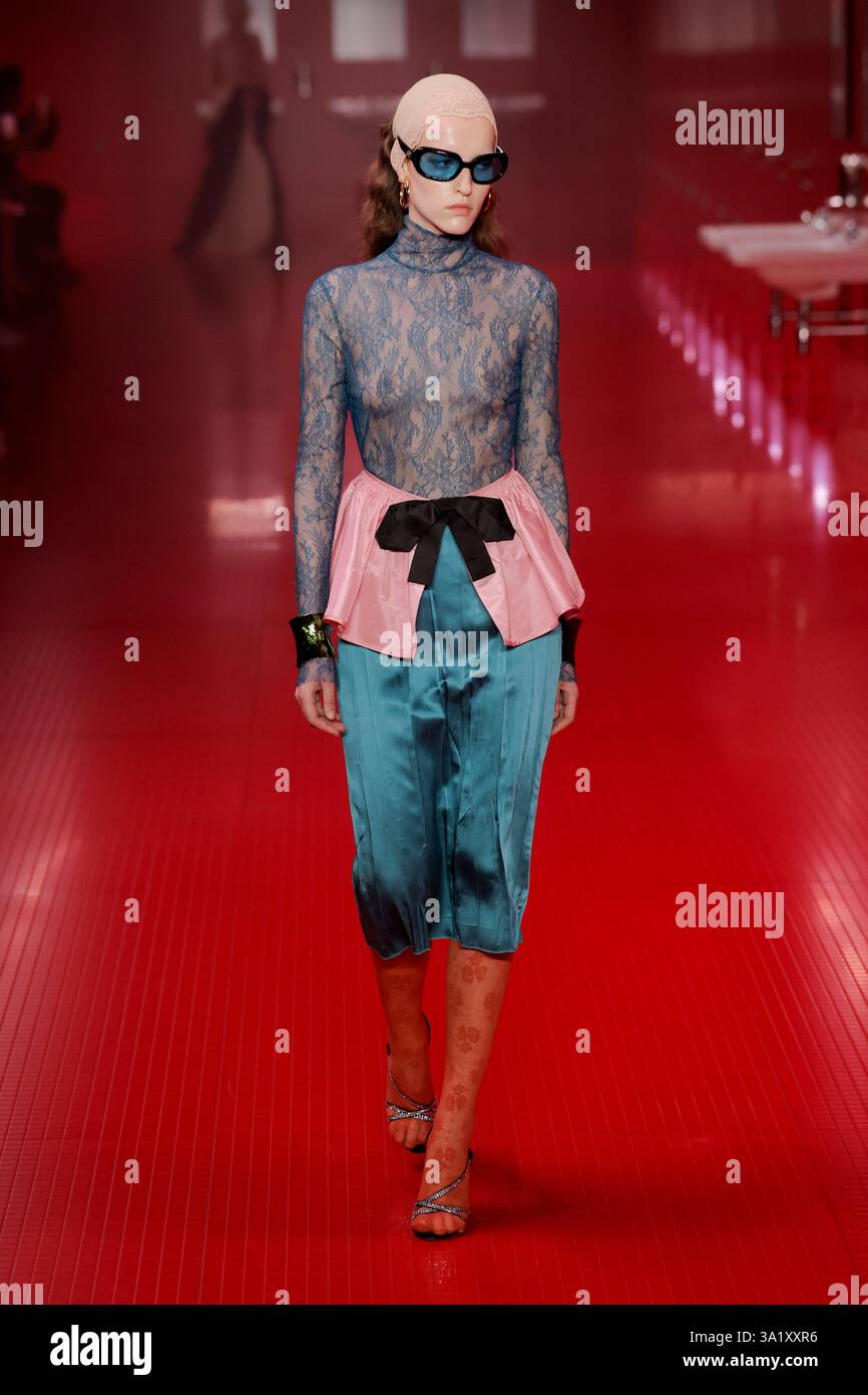 Model Alexandra Shibaeva walks on the runway during the Valentino Ready ...