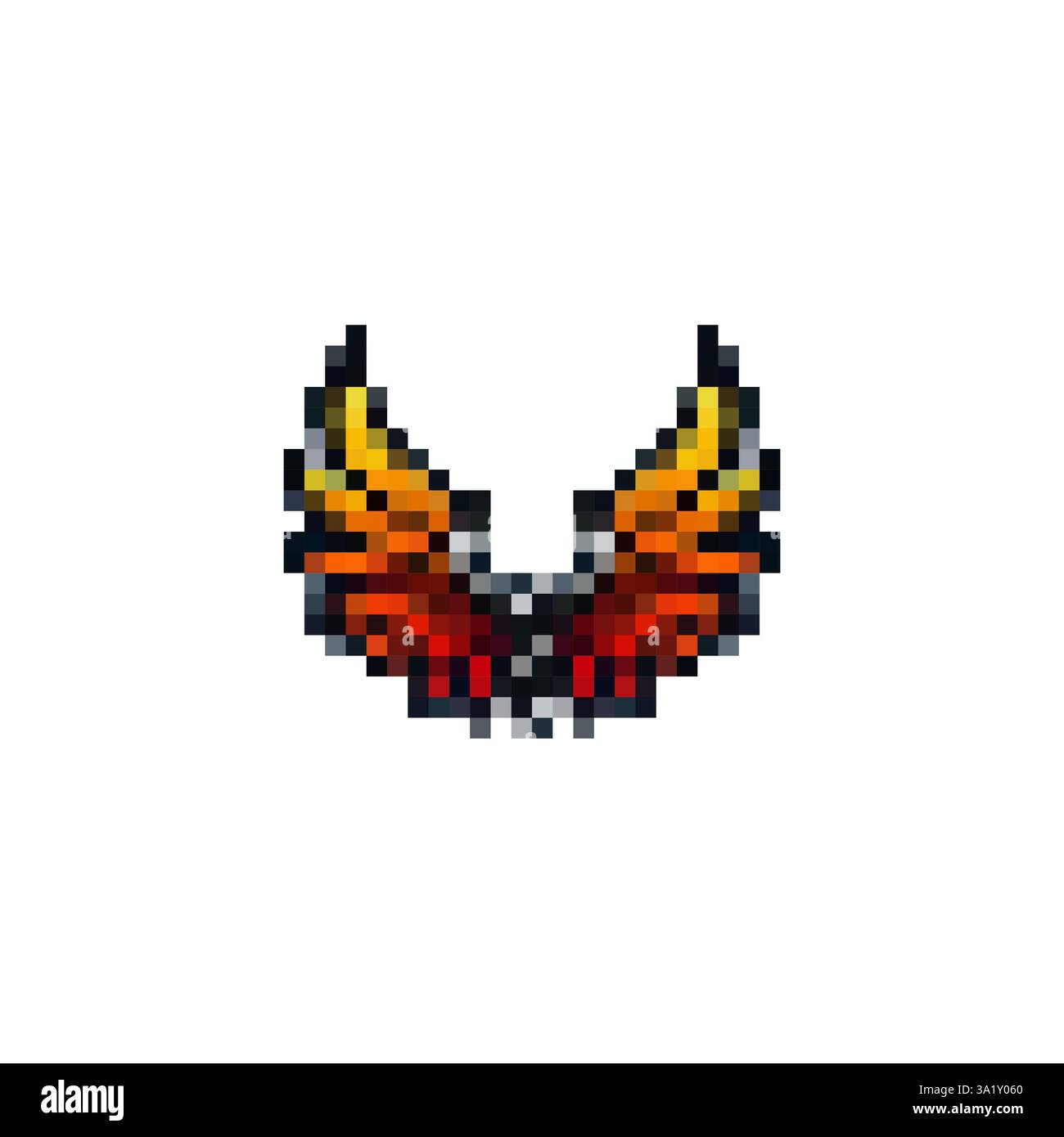 Wings for game design fire style. Vector demon wing icon. Wings texture ...