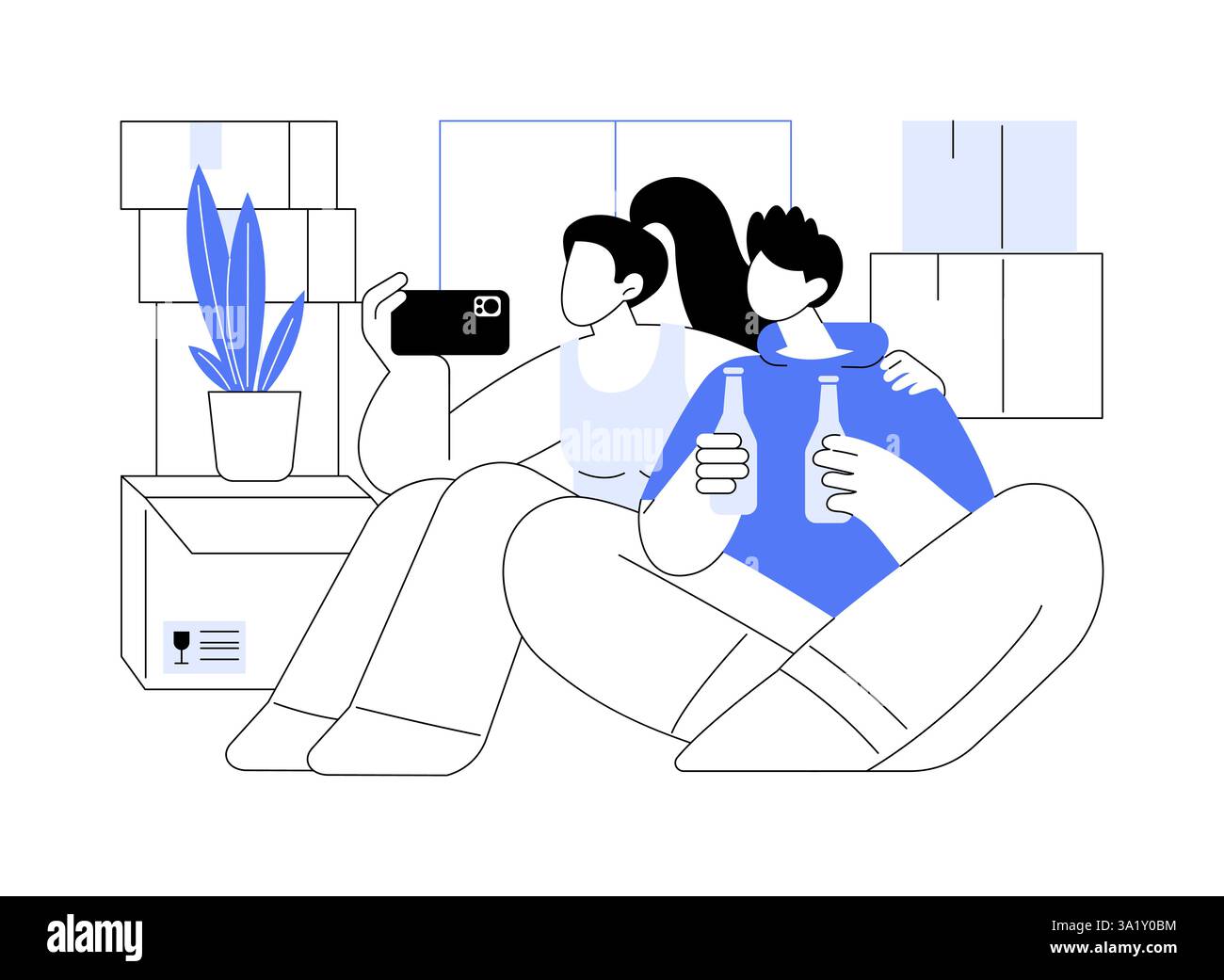 Moving together isolated cartoon vector illustrations Stock Vector ...