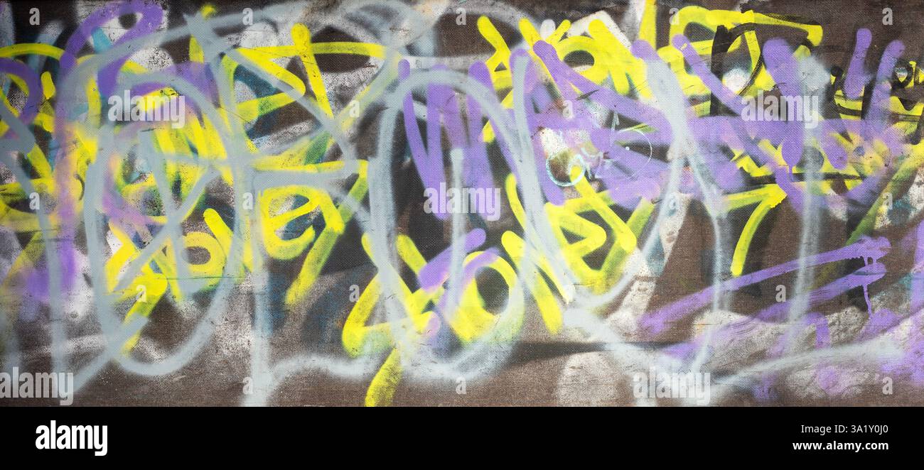 Vivid colorful graffiti artwork with abstract shapes and painted ...