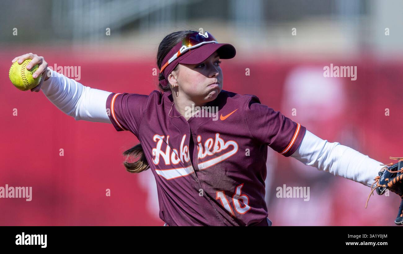 Virginia Tech utility Jordan Lynch (16) during an NCAA softball game on ...