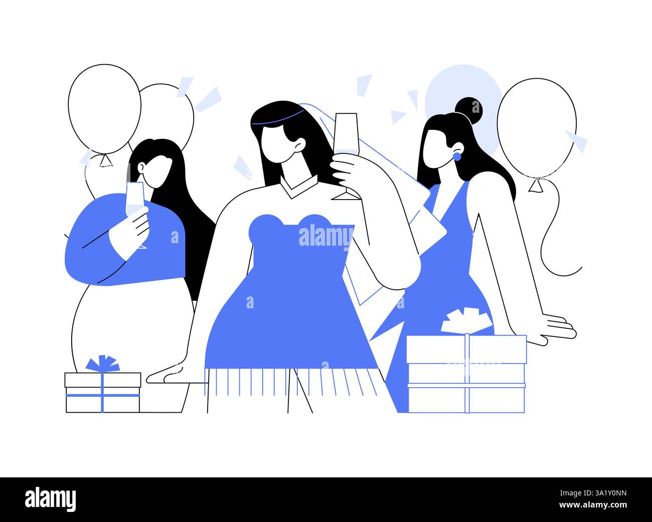 Bachelorette party isolated cartoon vector illustrations Stock Vector ...