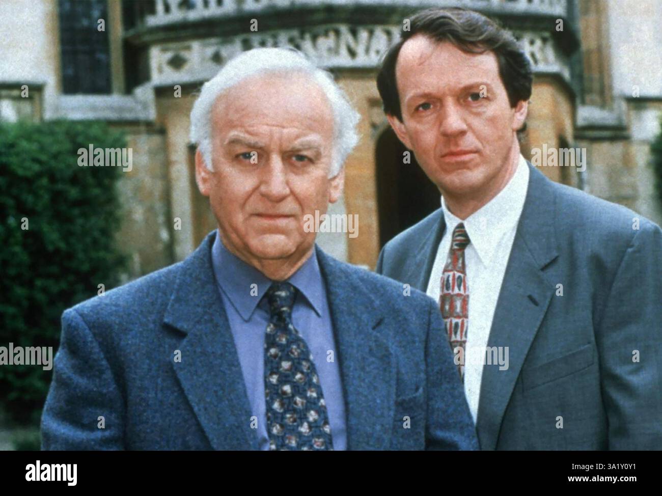 INSPECTOR MORSE ITV series 1987-2000 with John Thaw at left as Morse with Kevin Whately as ...