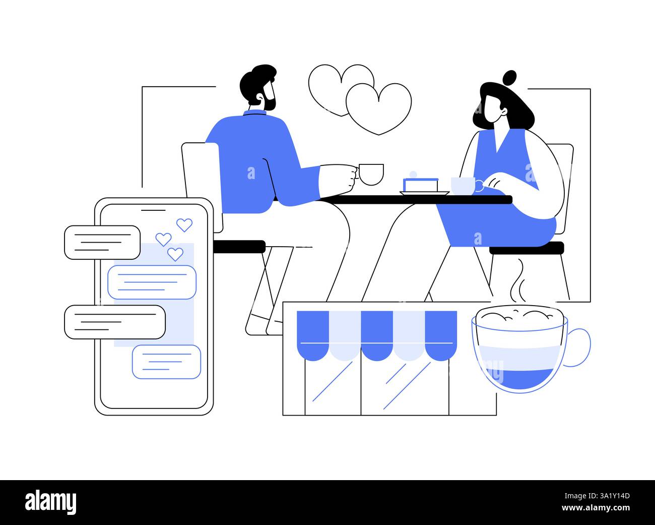 Teen couple talking coffee Stock Vector Images - Alamy