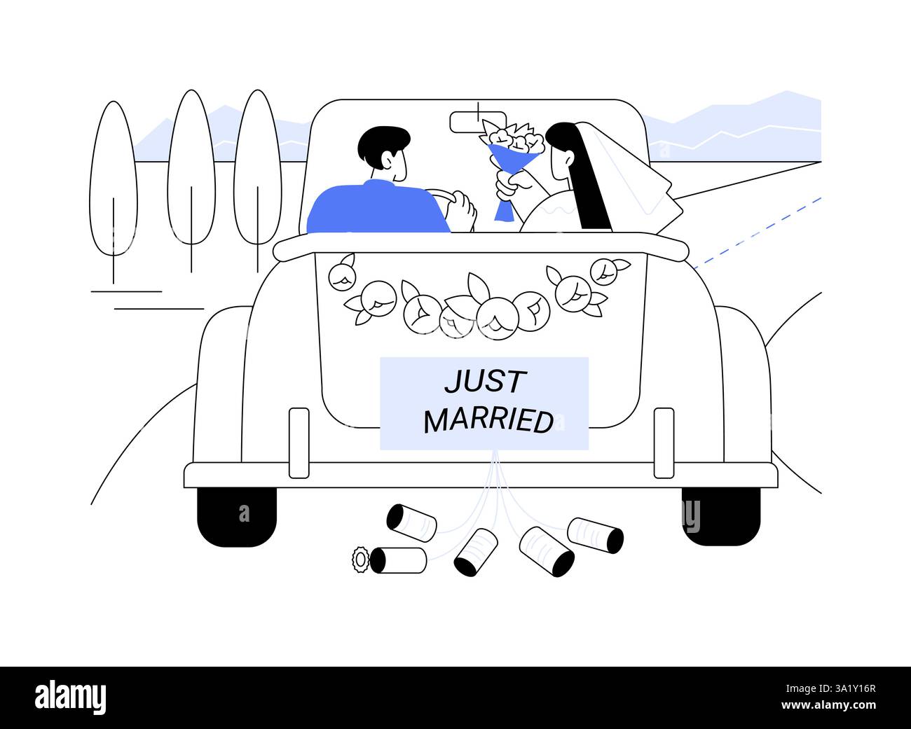Just married isolated cartoon vector illustrations Stock Vector Image ...