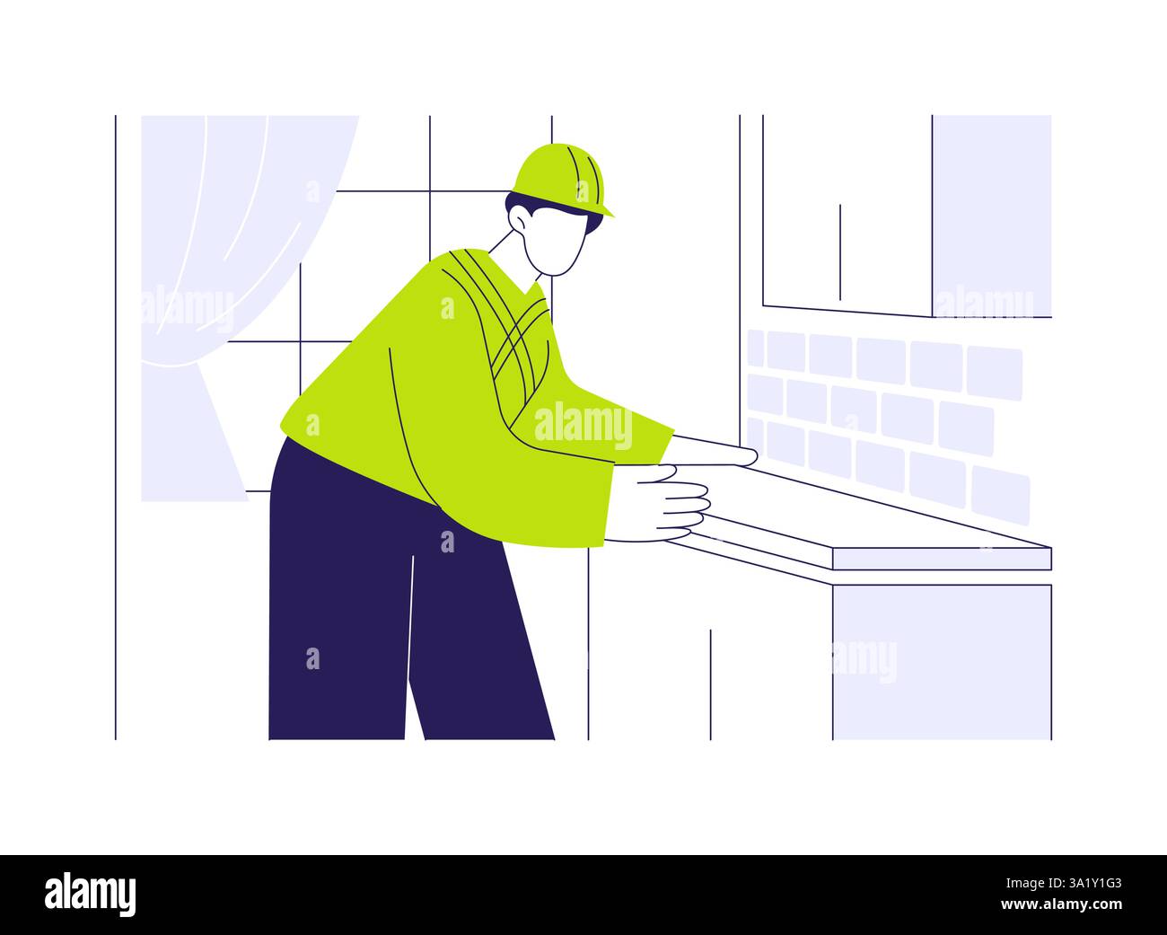 Countertop installation abstract concept vector illustration Stock ...