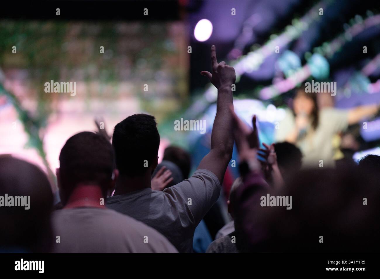Men Praising God at a Worship Service Stock Photo - Alamy