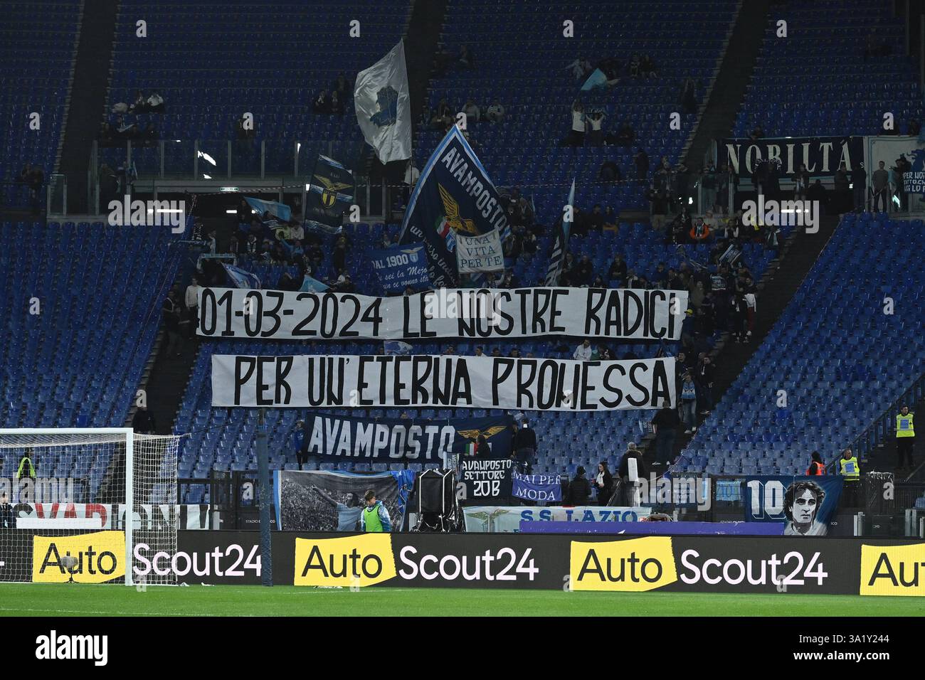Supporters of S.S. Lazio the 28th day of the Serie A Championship ...