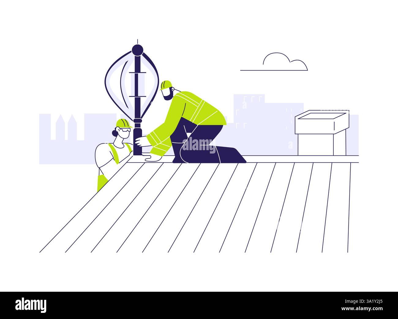 Small-scale wind power abstract concept vector illustration Stock ...