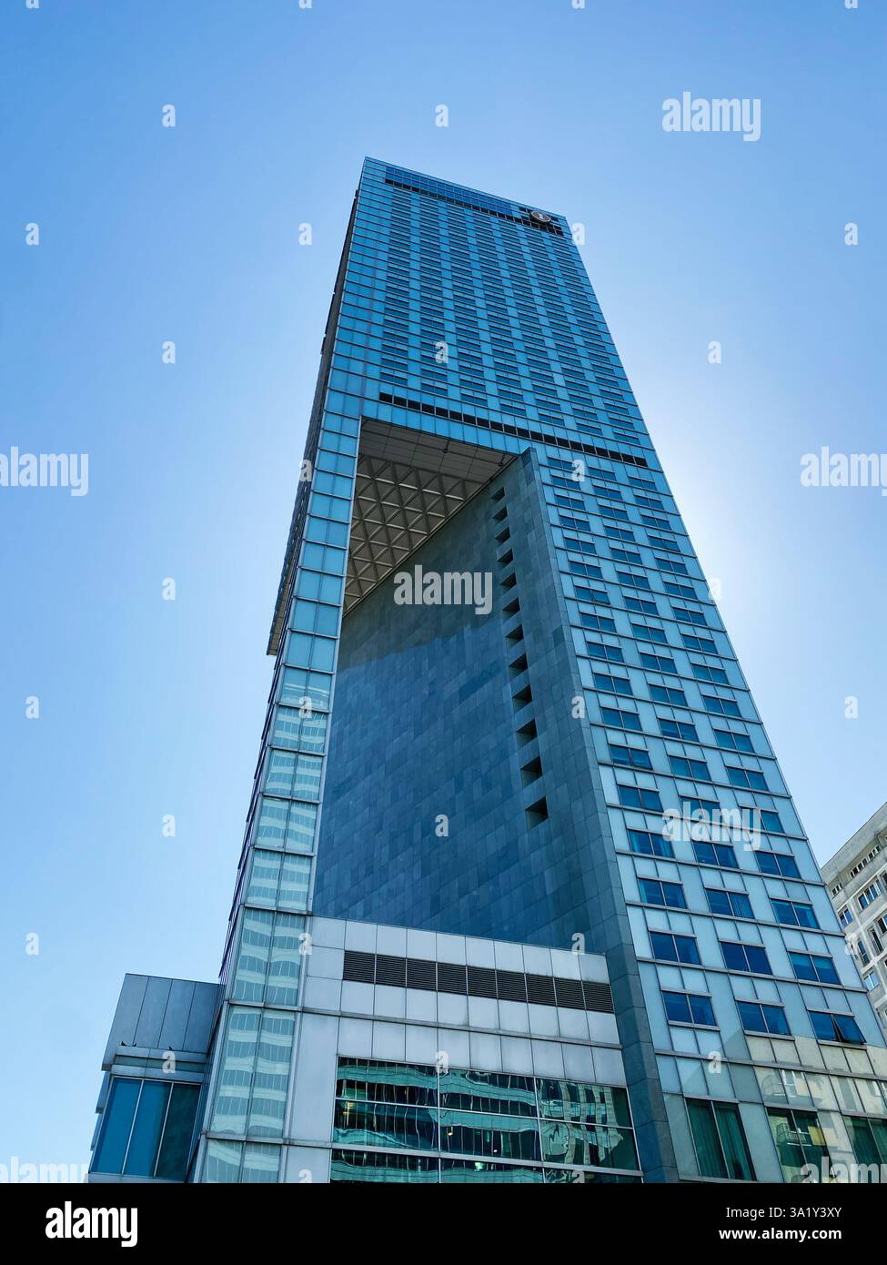 Warsaw, Poland - April 24, 2024: Impressive architectural skyscraper reaching towards the sky ...