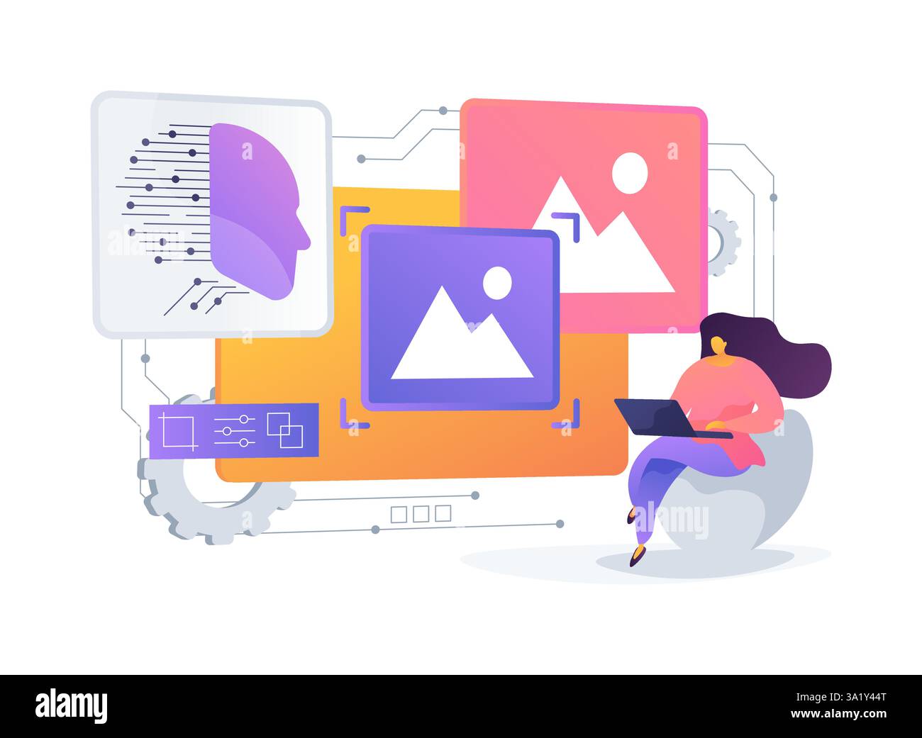 AI in Photo Editing abstract concept vector illustration Stock Vector ...