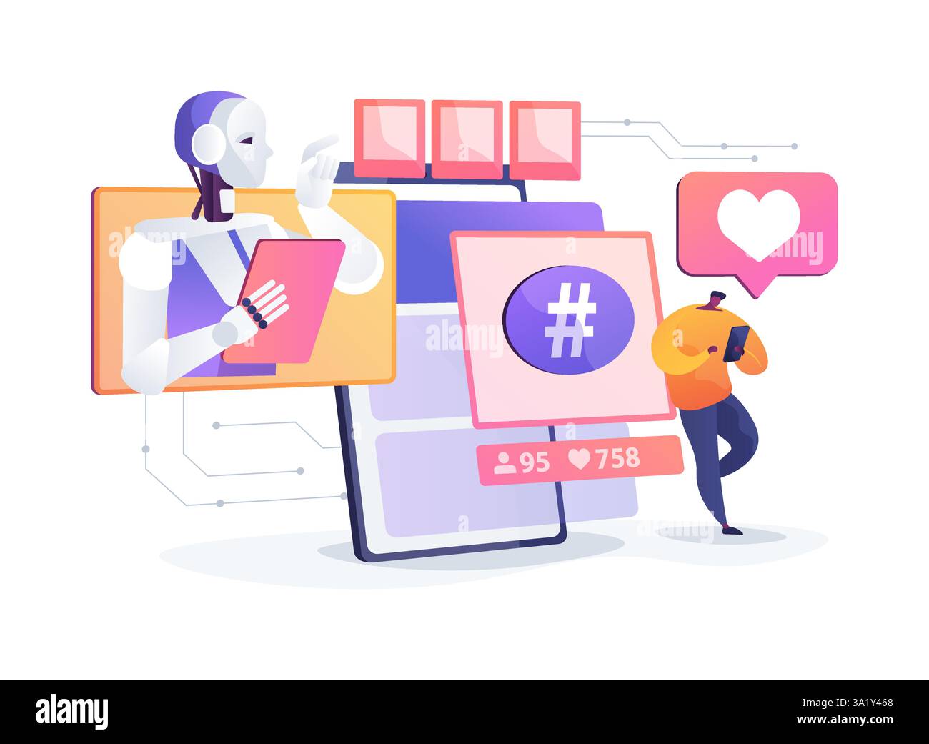 AI Content Recommendation abstract concept vector illustration Stock ...