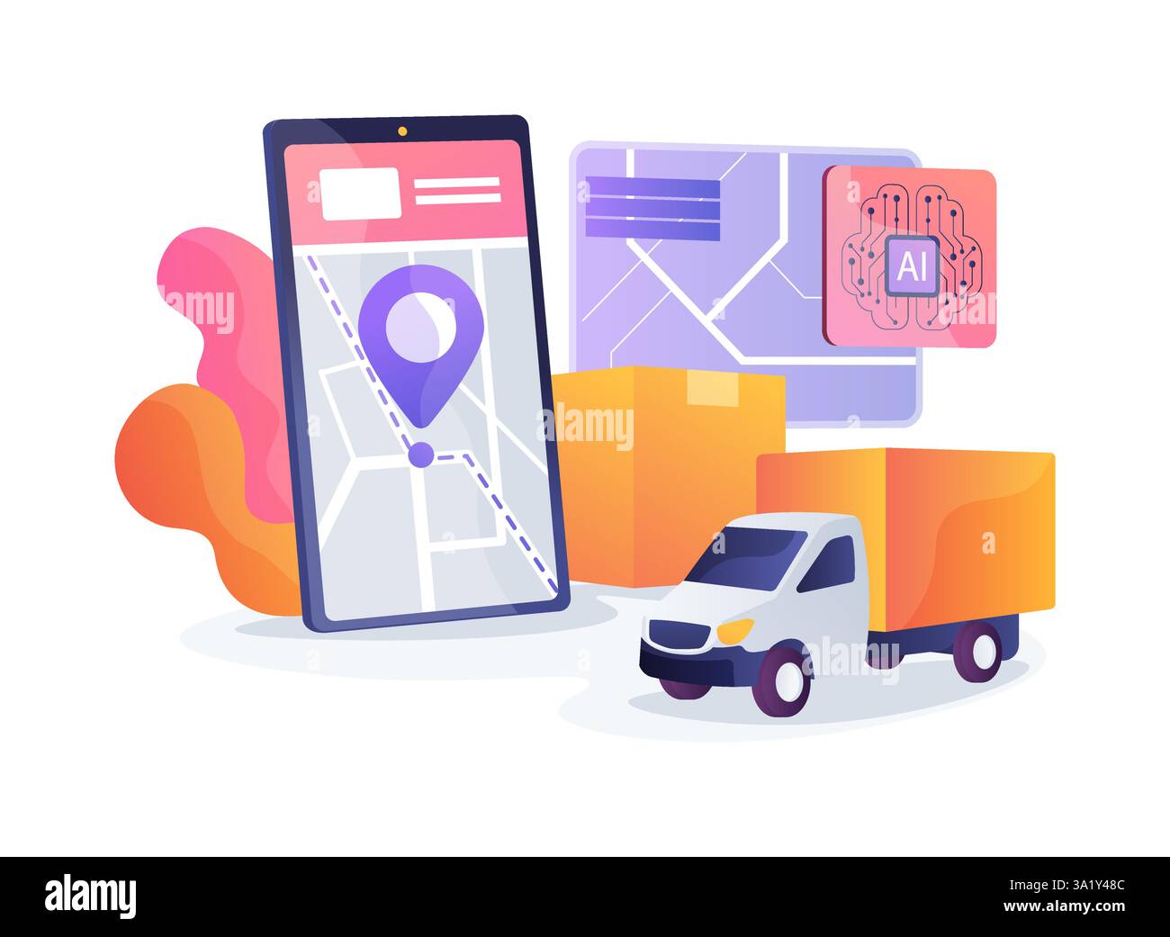 AI in Logistics abstract concept vector illustration Stock Vector Image ...