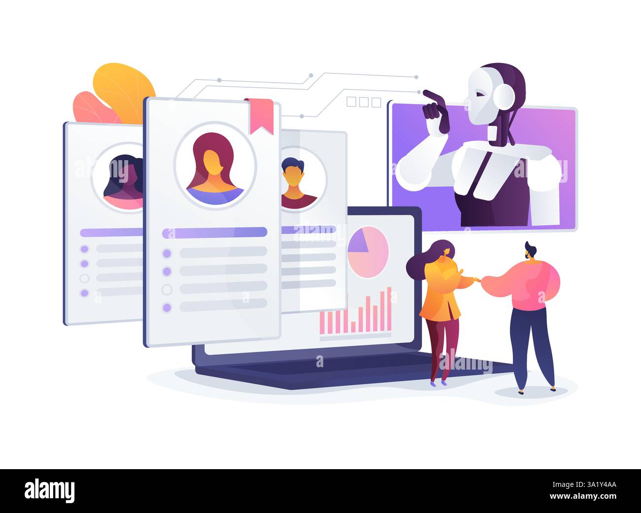 AI Job Recruitment abstract concept vector illustration Stock Vector ...