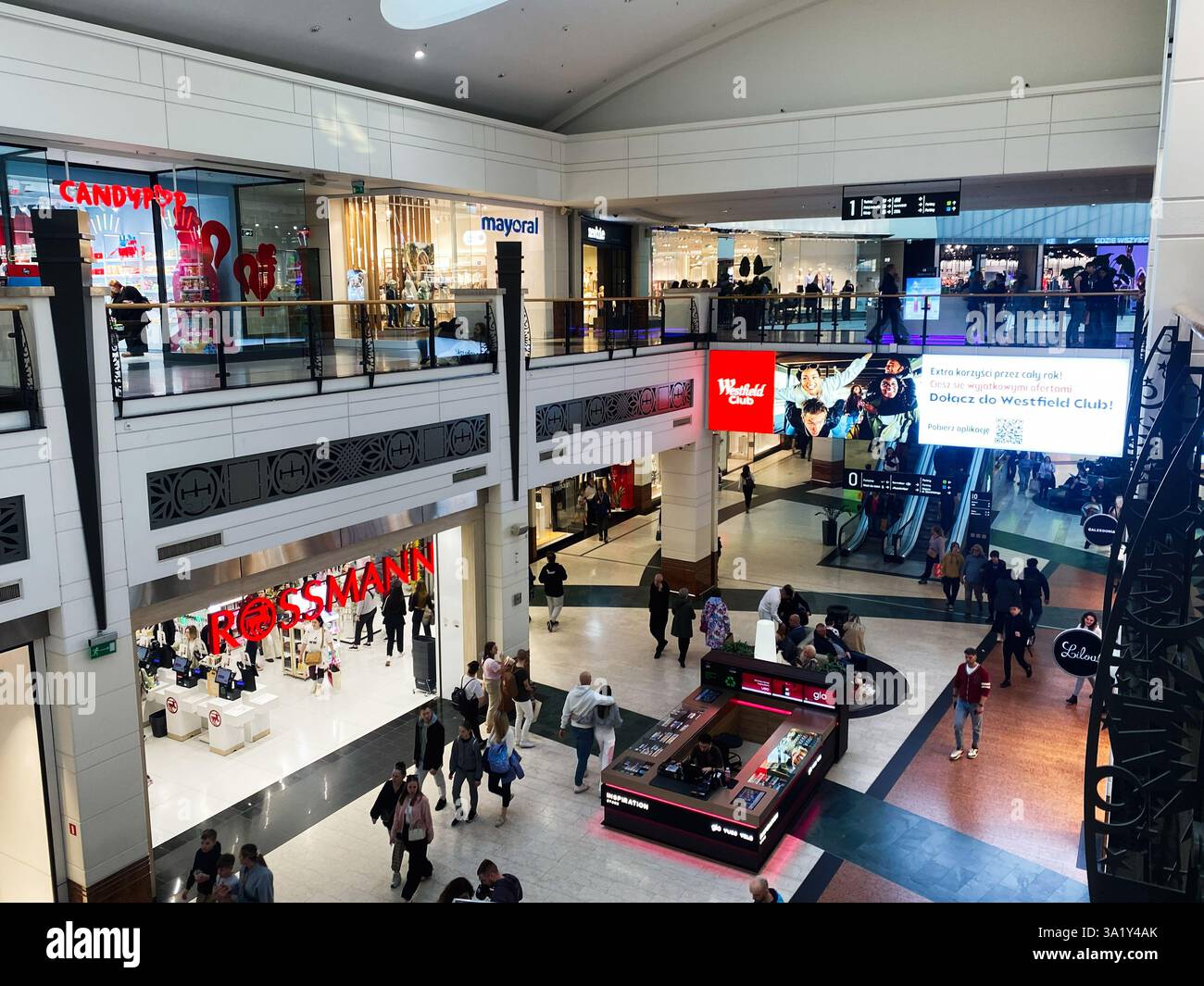 Warsaw, Poland - March 08, 2025: Busy Westfield Arkadia shopping mall ...