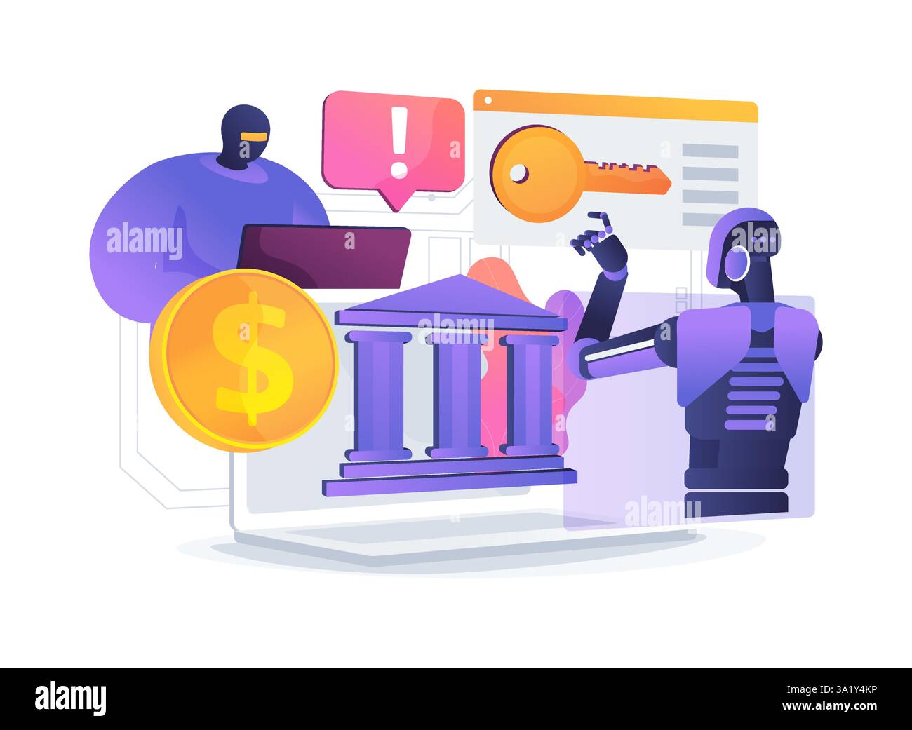 AI Fraud Detection in Banking abstract concept vector illustration ...