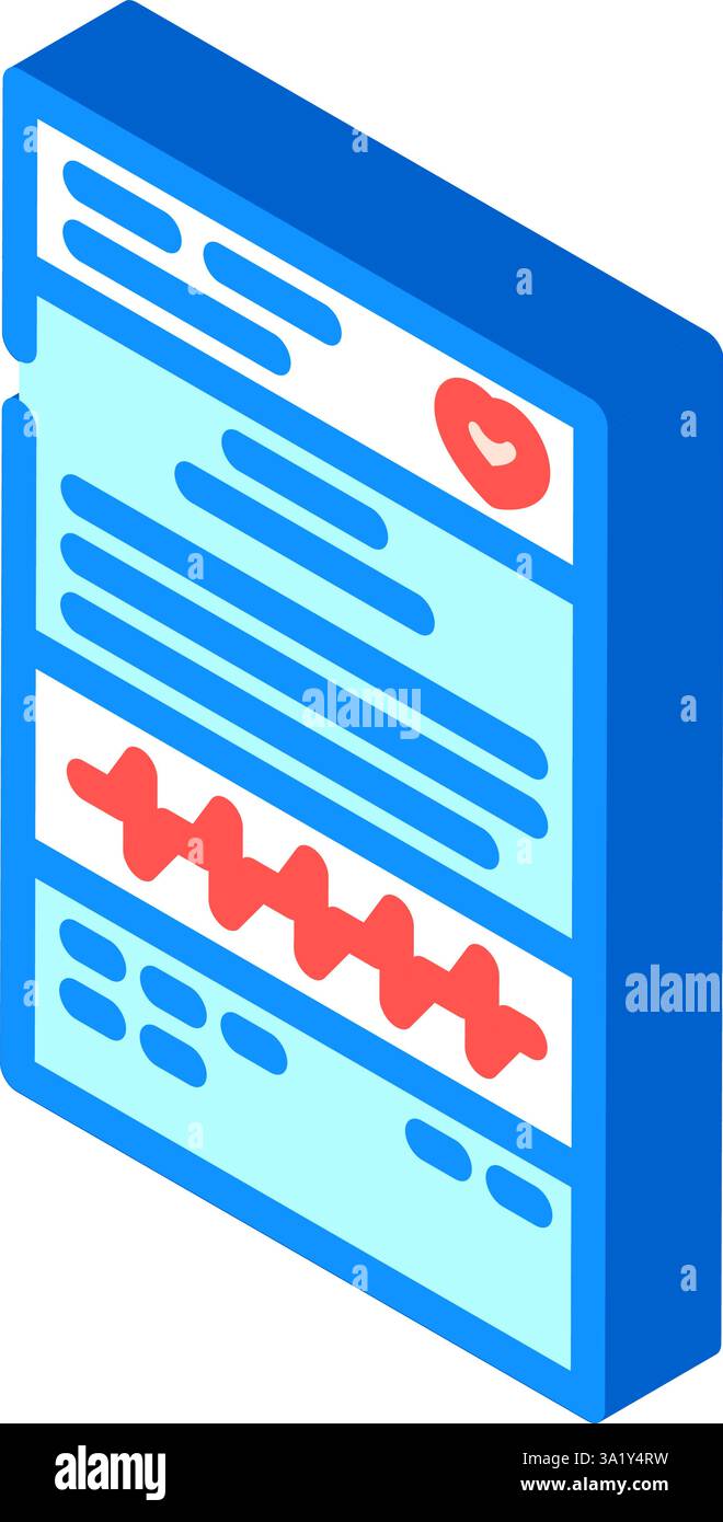 cardiology report isometric icon vector illustration Stock Vector Image ...