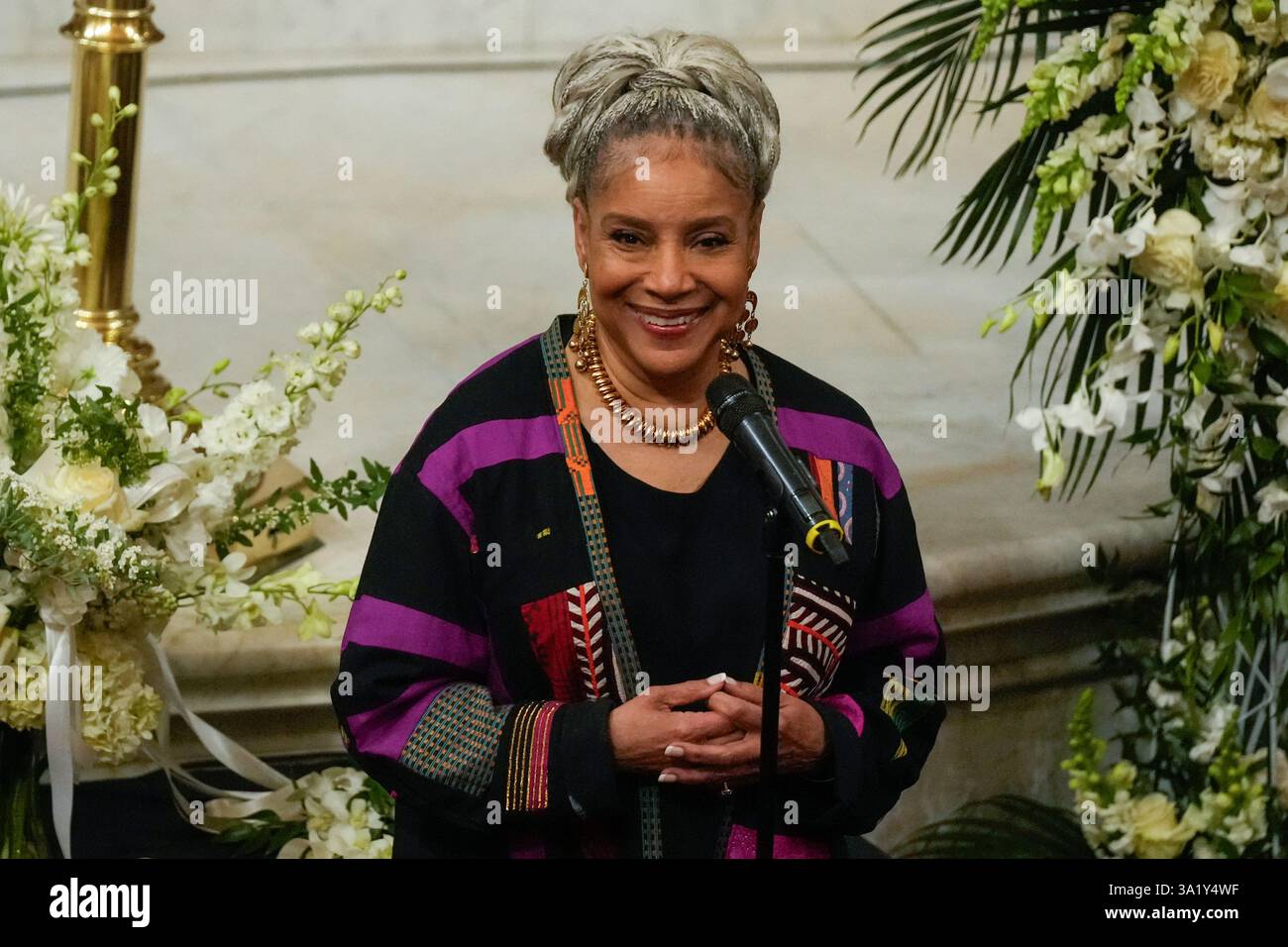 Phylicia Rashad speaks during a ceremony in celebration of Roberta ...