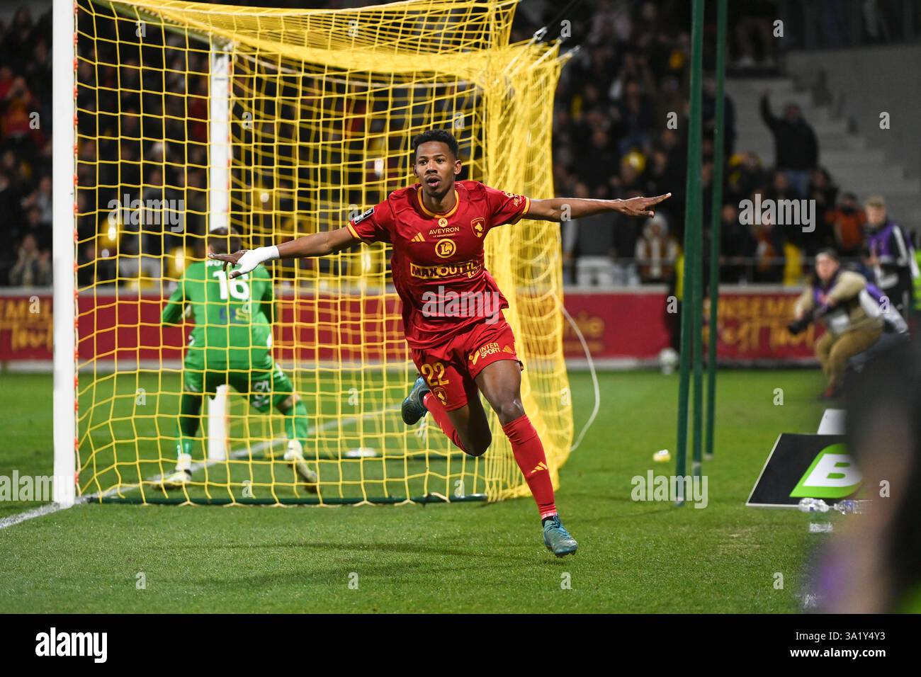 22 Tawfik BENTAYEB (raf) during the ligue 2 BKT match between Rodez and ...