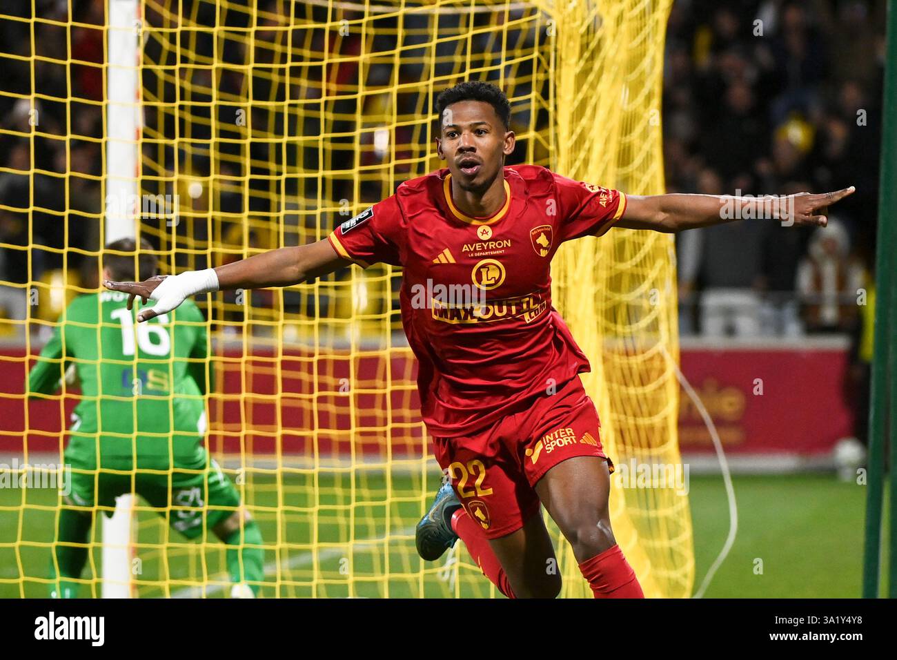 22 Tawfik BENTAYEB (raf) during the ligue 2 BKT match between Rodez and ...