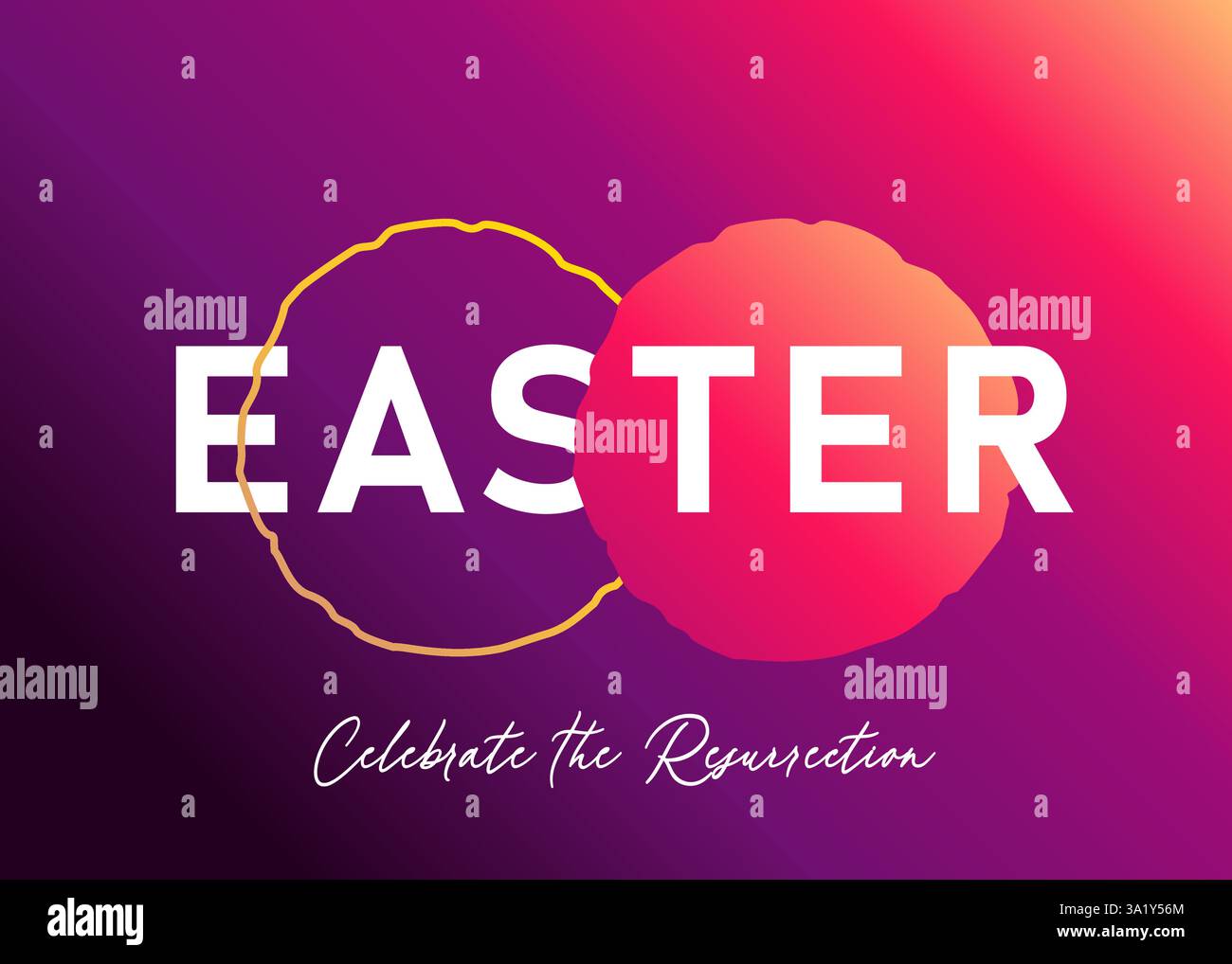 Easter, creative typography banner with open tomb. Happy Easter ...