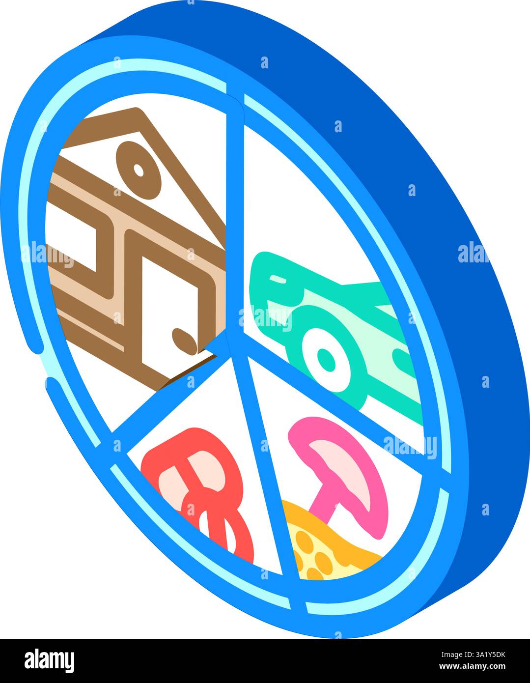 family budgeting budget planning isometric icon vector illustration ...