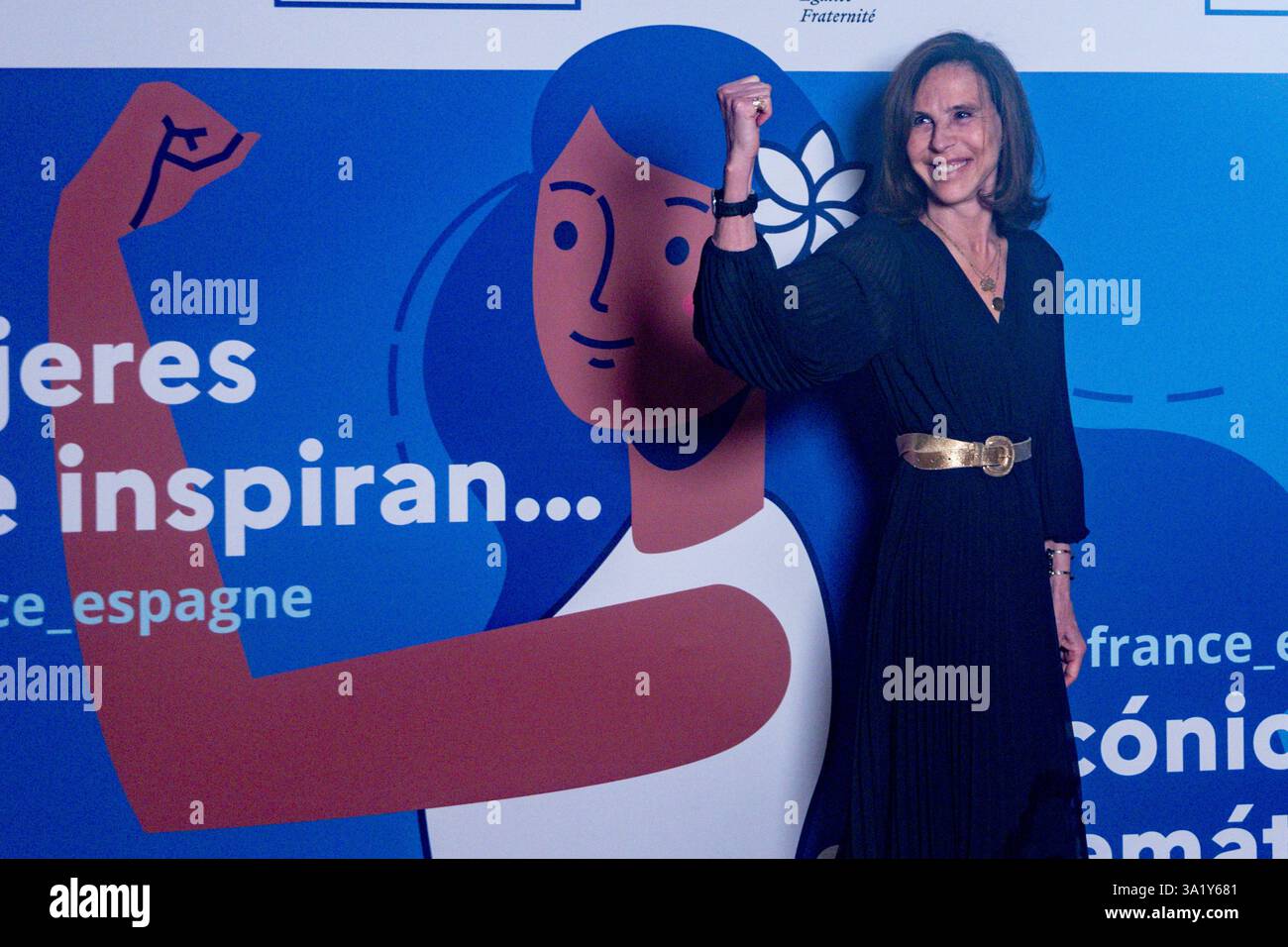 French Ambassador to Spain, Kareen Rispal, poses before a gala dinner ...