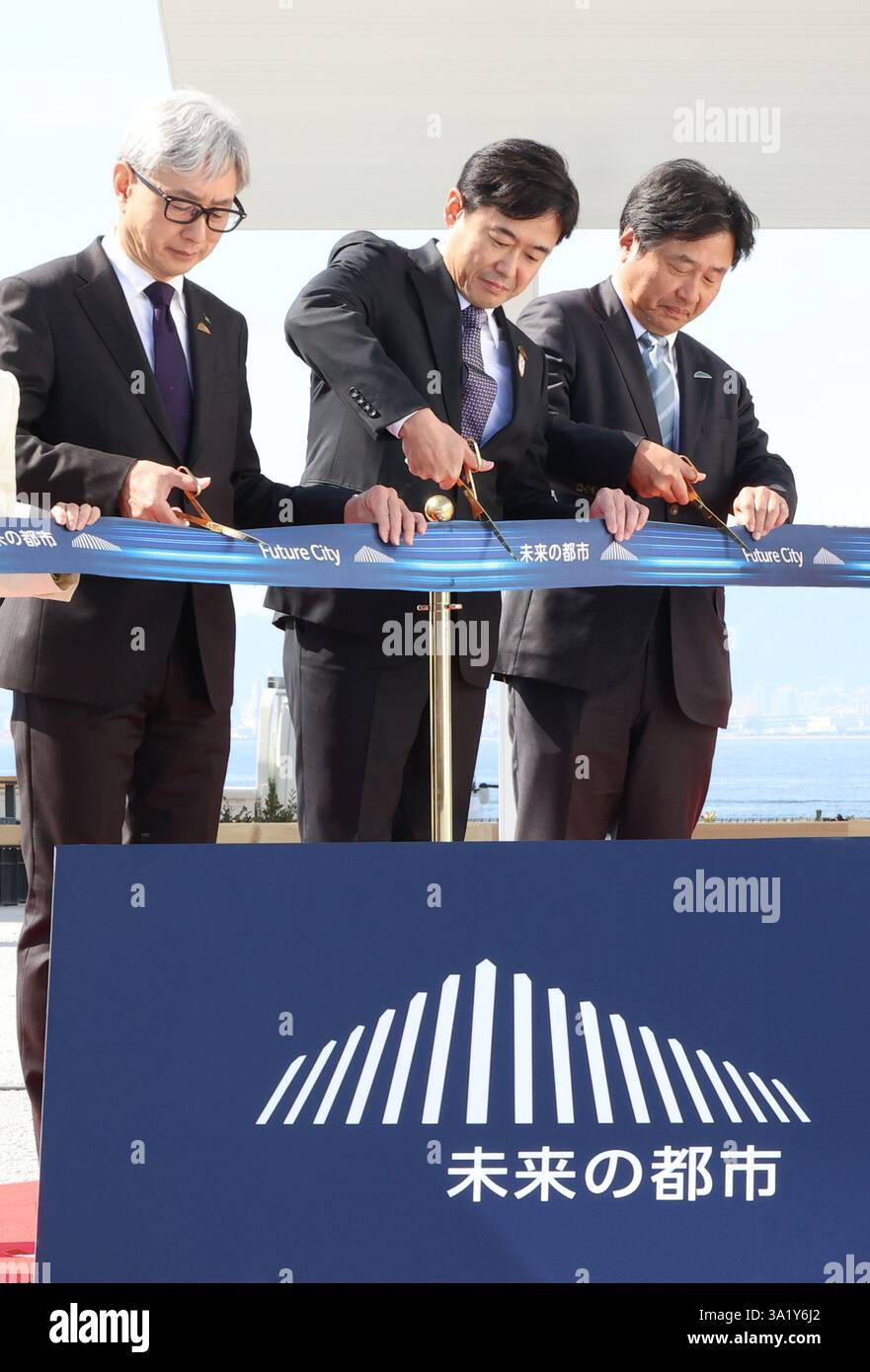 Osaka, Japan. 10th Mar, 2025. (L-R) Kawasaki Heavy Industries executive ...