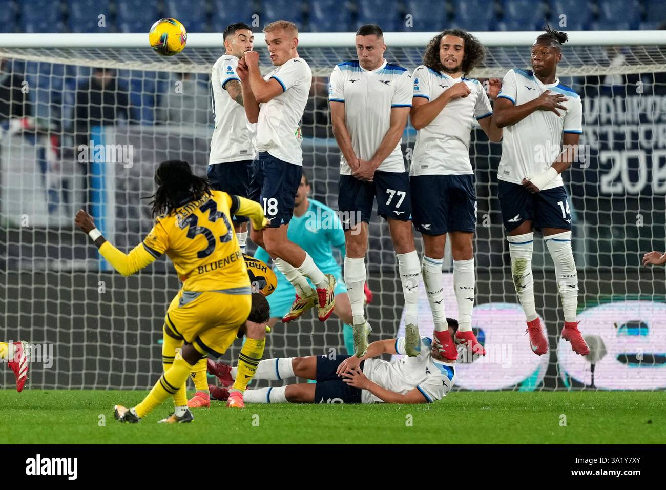 Rome, Italy. 10th Mar, 2025. Free kick of Jordan Zemura of Udinese ...