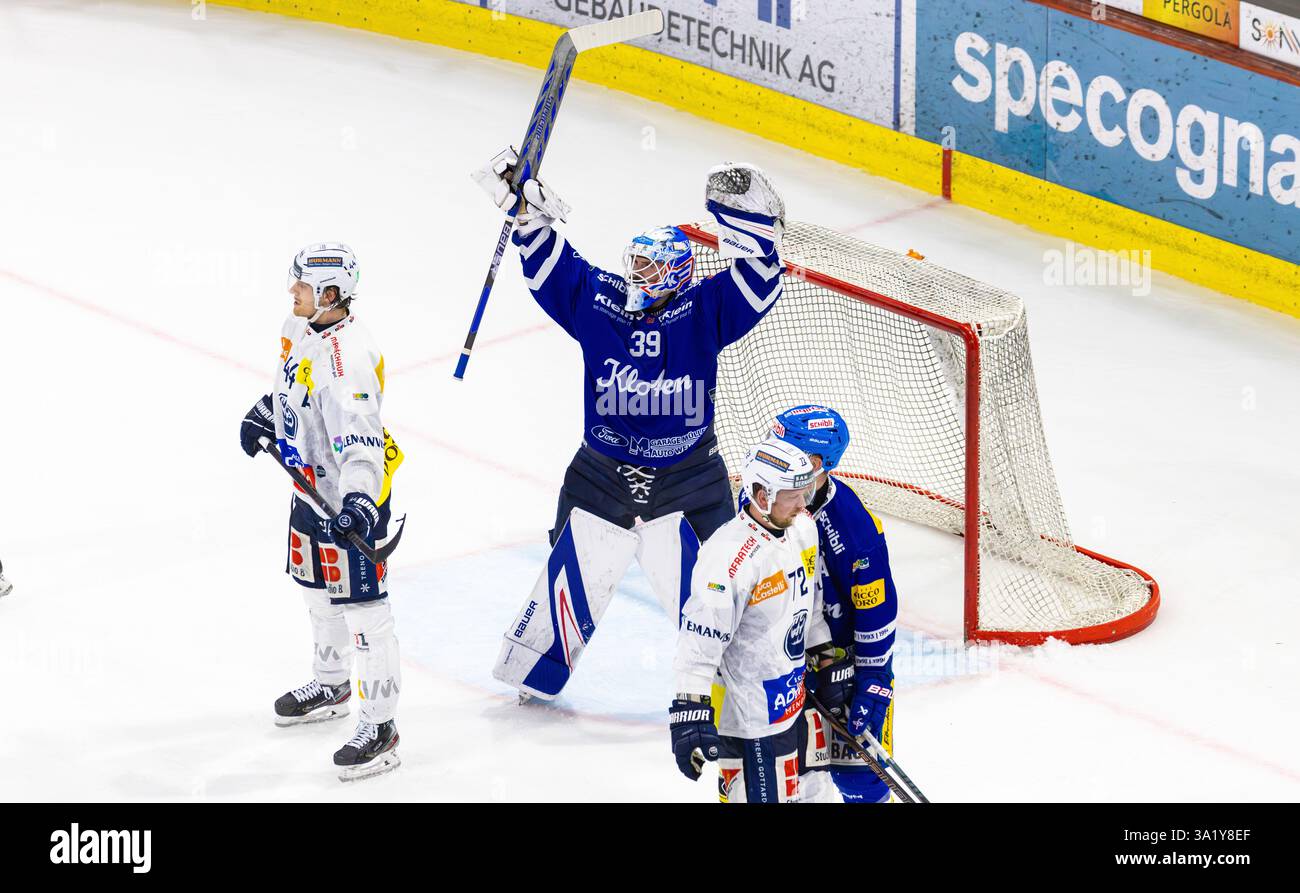Kloten, Switzerland, 10th Mar 2025:Goalkeeper #39 Sandro Zurkirchen ...