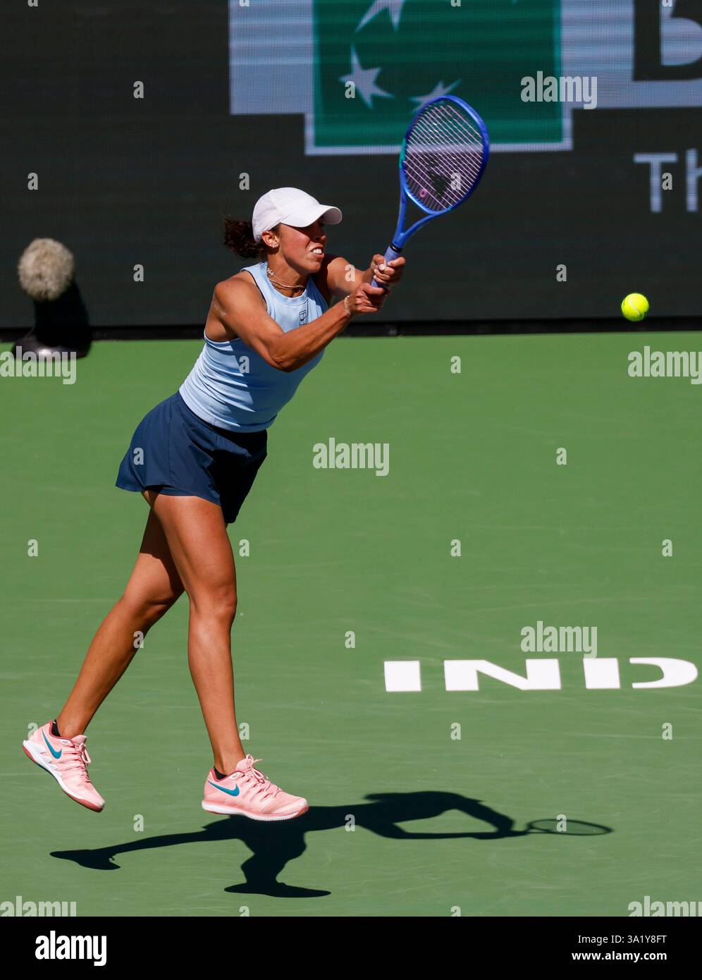 March 10, 2025 Madison Keys returns a shot against Elise Mertens (BEL ...