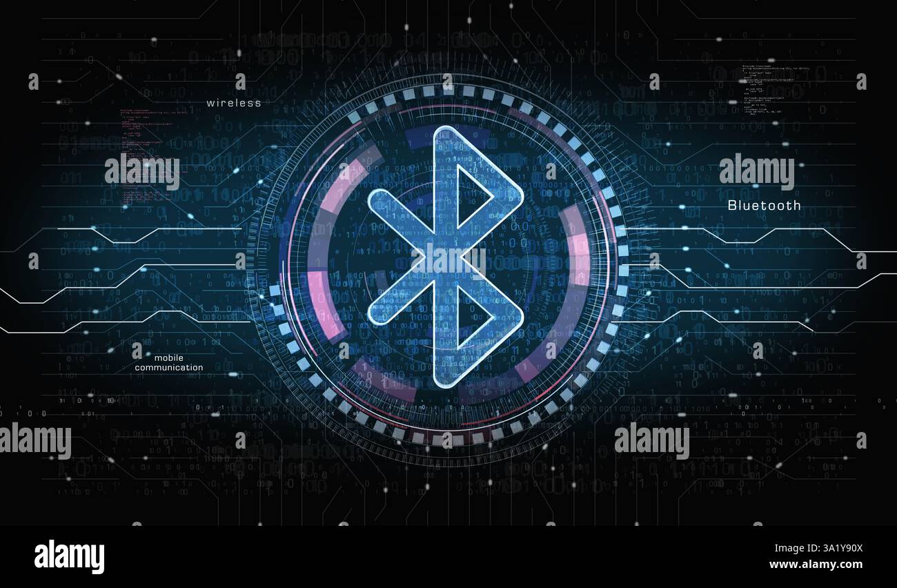 Bluetooth mobile device wireless connection symbol digital concept ...