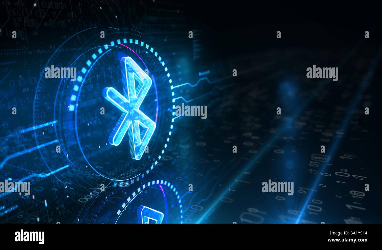 Bluetooth mobile device wireless connection symbol digital concept ...