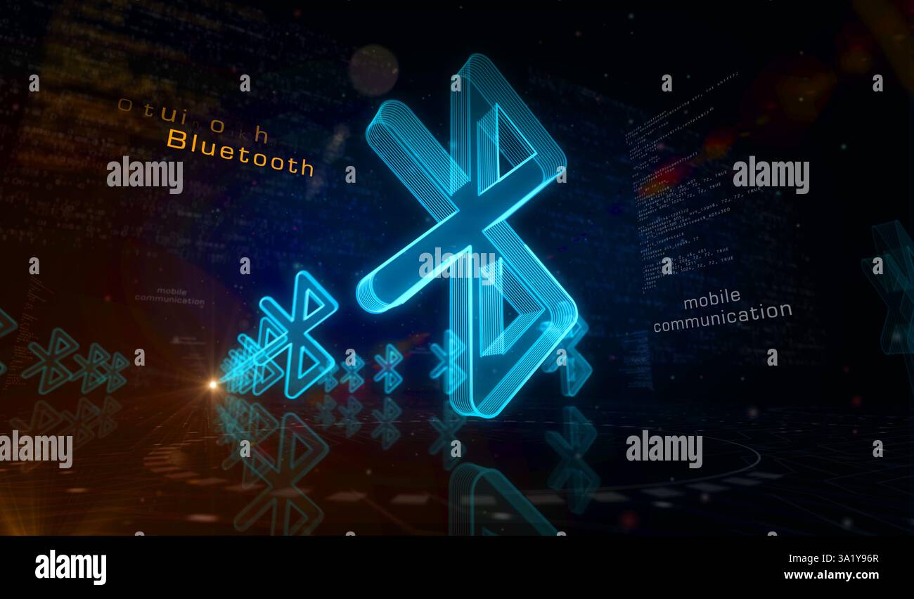 Bluetooth Mobile Device Wireless Connection Symbol Digital Concept Network Cyber Technology