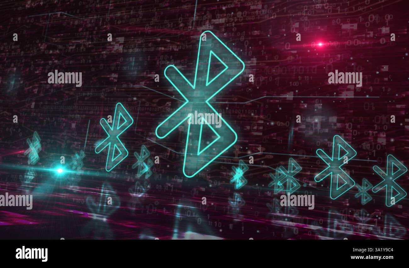 Bluetooth mobile device wireless connection symbol digital concept ...