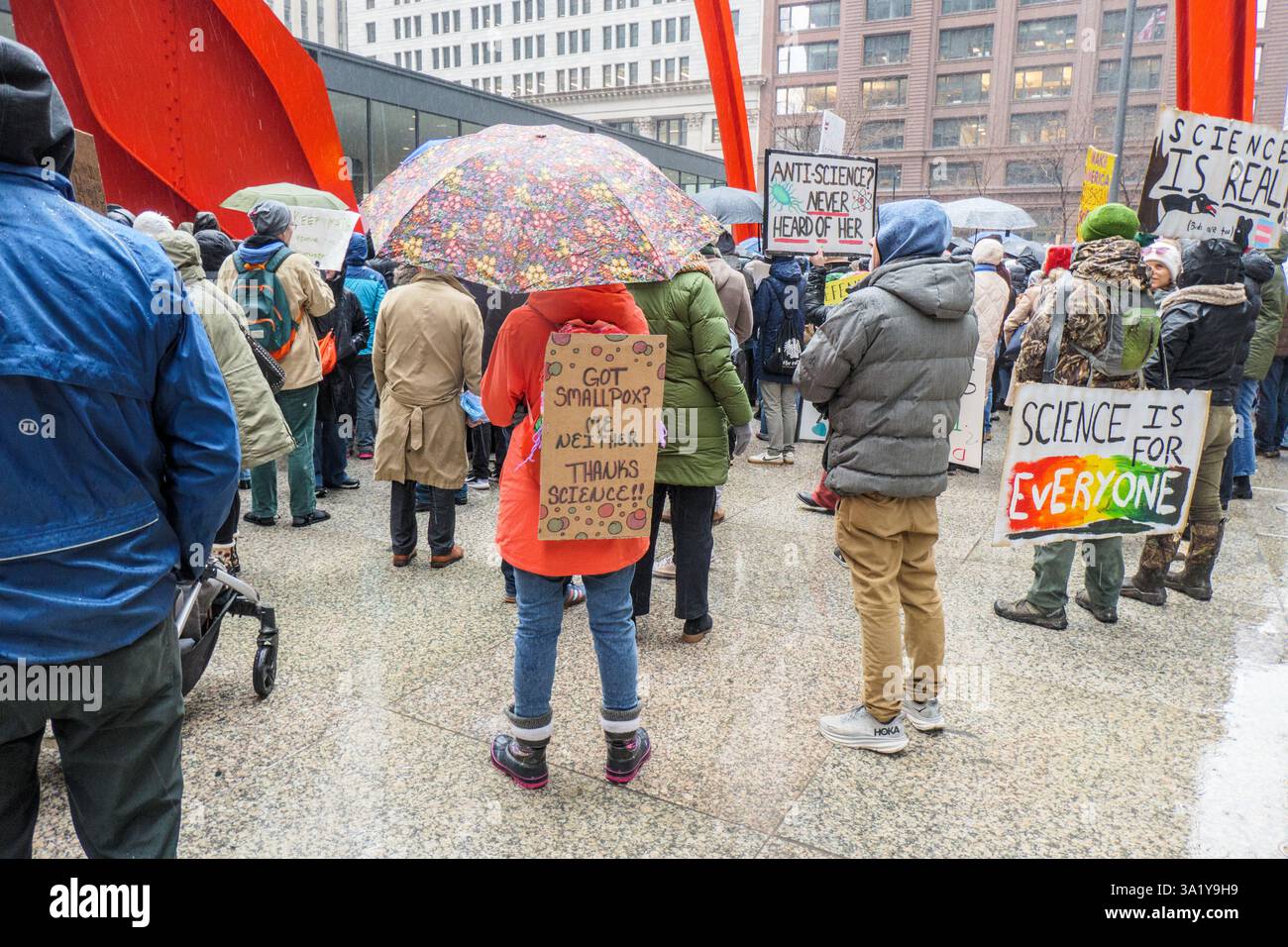 Stand Up for Science protest. Federal Plaza, Chicago, Illinois. March 7 ...