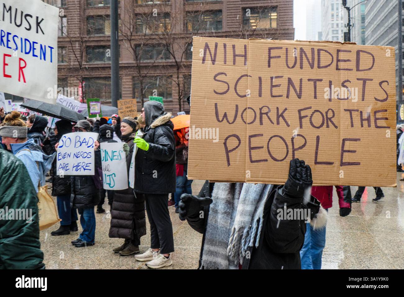 Stand Up for Science protest. Federal Plaza, Chicago, Illinois. March 7 ...