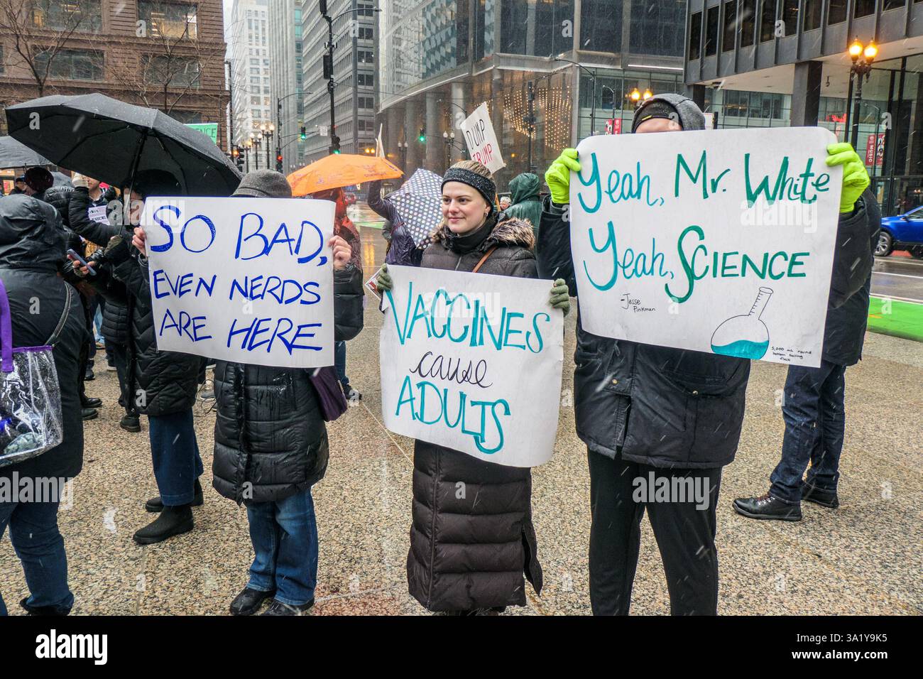 Stand Up for Science protest. Federal Plaza, Chicago, Illinois. March 7 ...