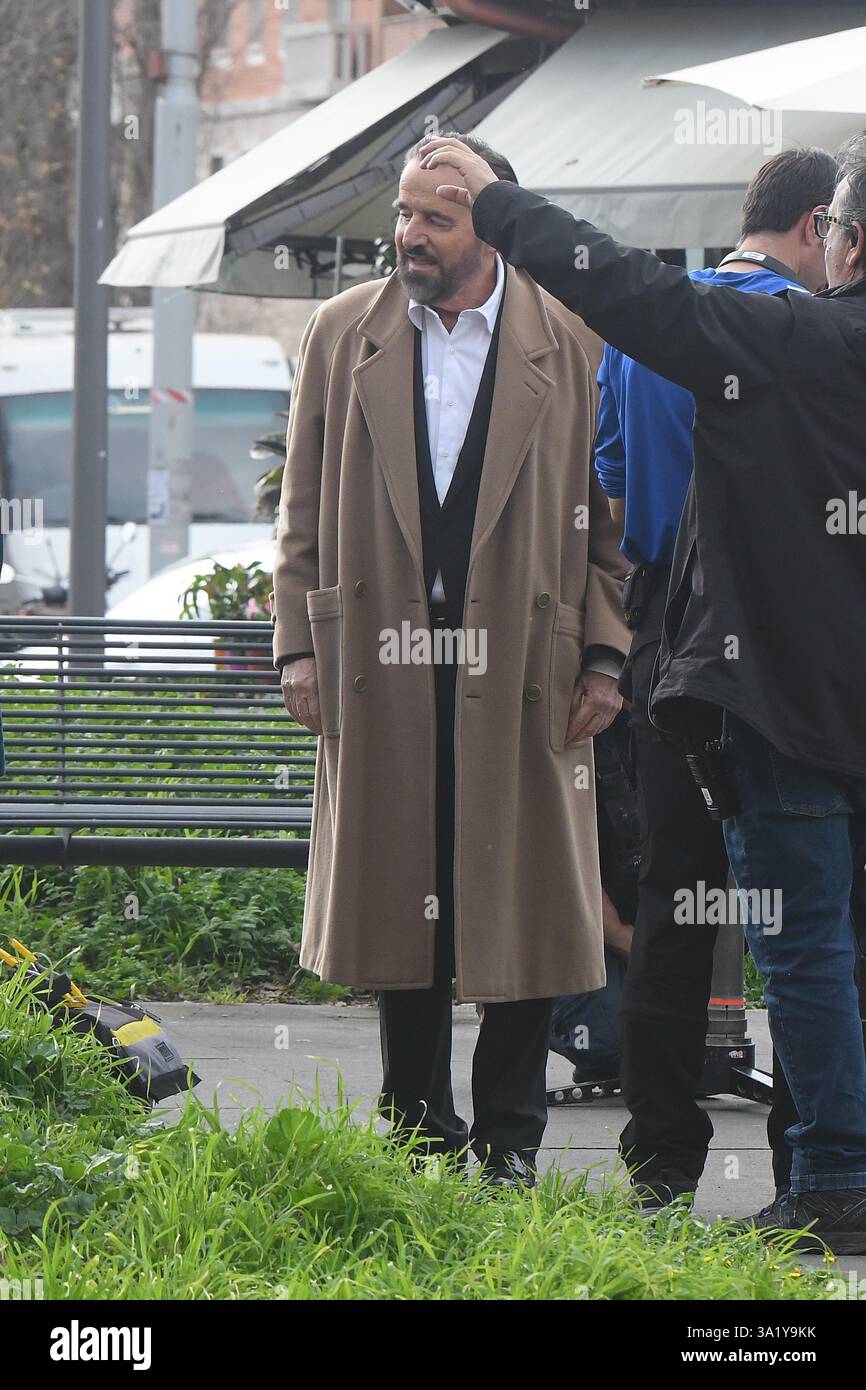 Rome, Italy. 10th Mar, 2025. Rome, Christian De Sica on the set of the ...