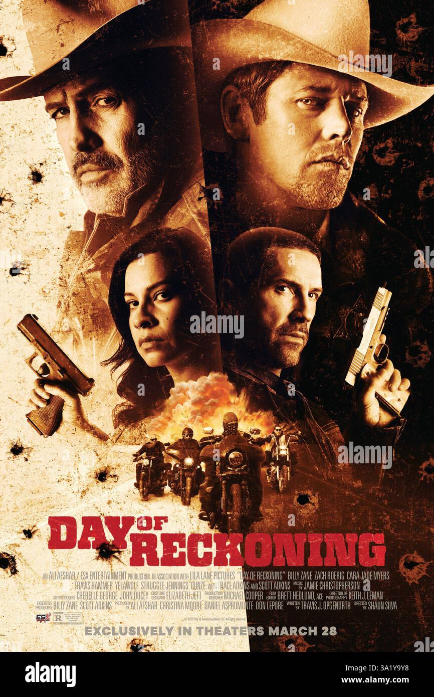 DAY OF RECKONING, US poster, left from top: Billy Zane, Cara Jade Myers ...