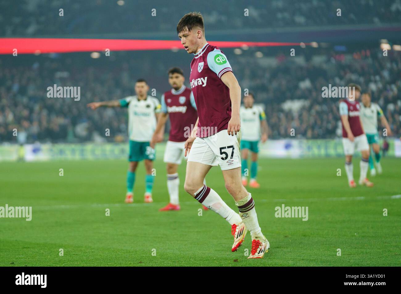 London, UK. 10th Mar, 2025. Oliver Scarles of West Ham United during ...