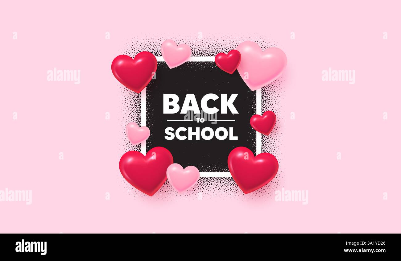 Back to school tag. Education offer. Love frame banner. Vector Stock ...
