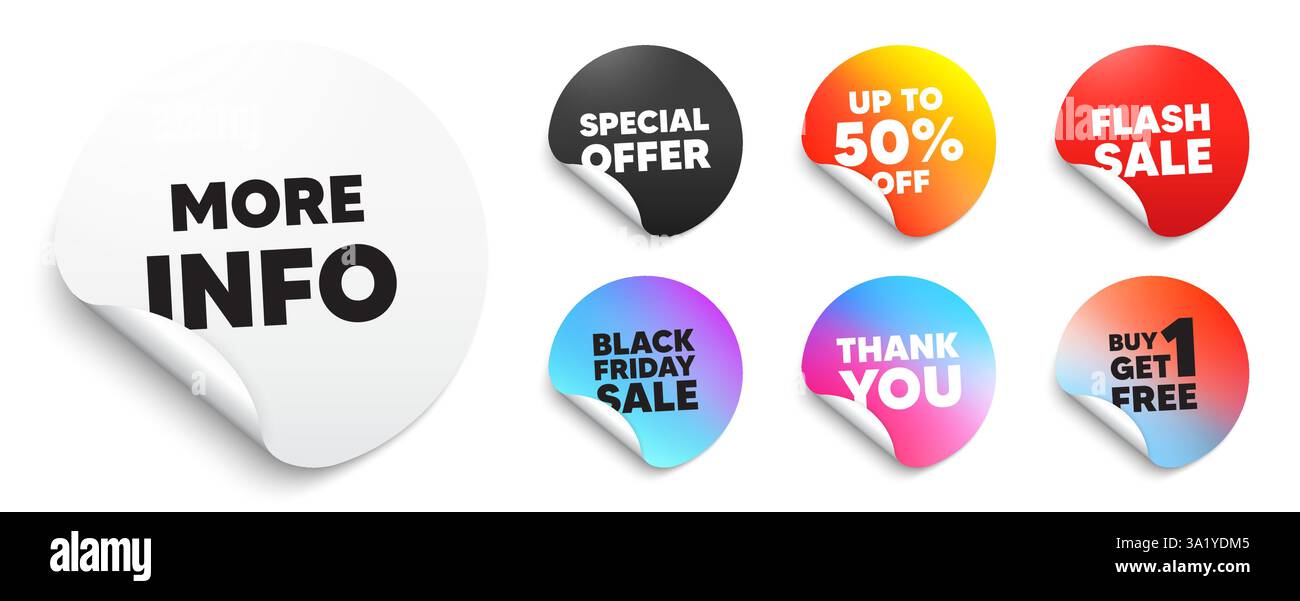 More info symbol. Navigation sign. Sticker offer tags. Vector Stock ...